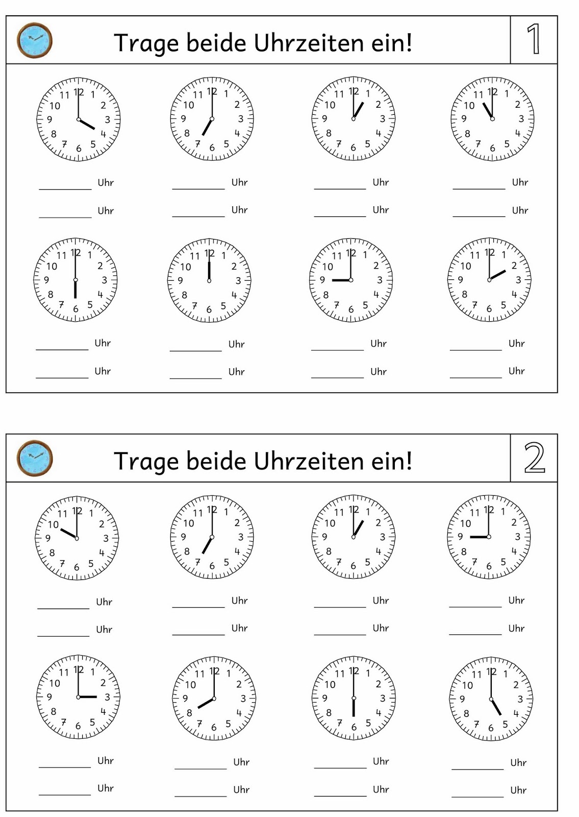 Lernstübchen: Uhrenkartei