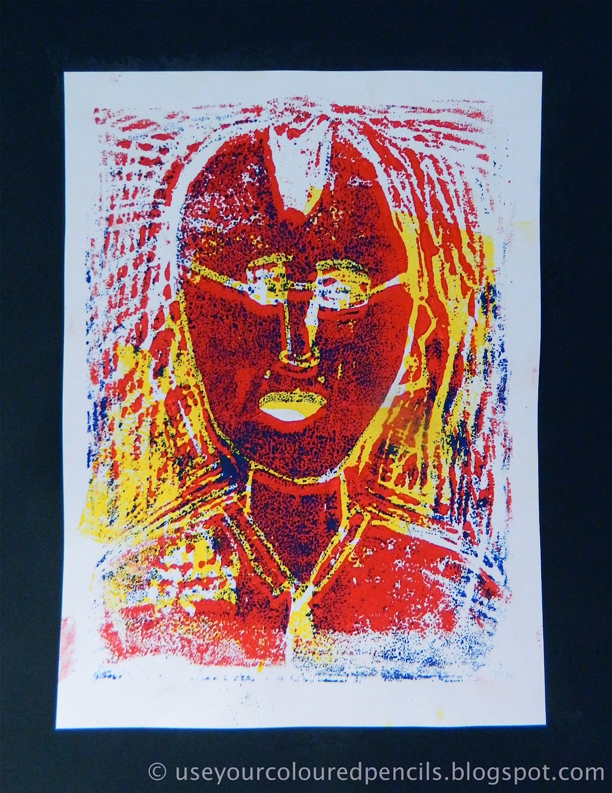 Use Your Coloured Pencils: Self Portrait Foam Reduction Prints