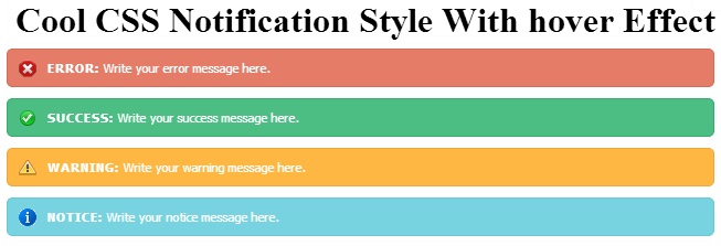 Cool Css Notification Style With Hover Effect Jquery 2 Dotnet