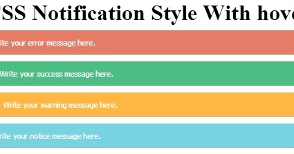 Cool CSS Notification Style With hover Effect - jQuery 2 DotNet