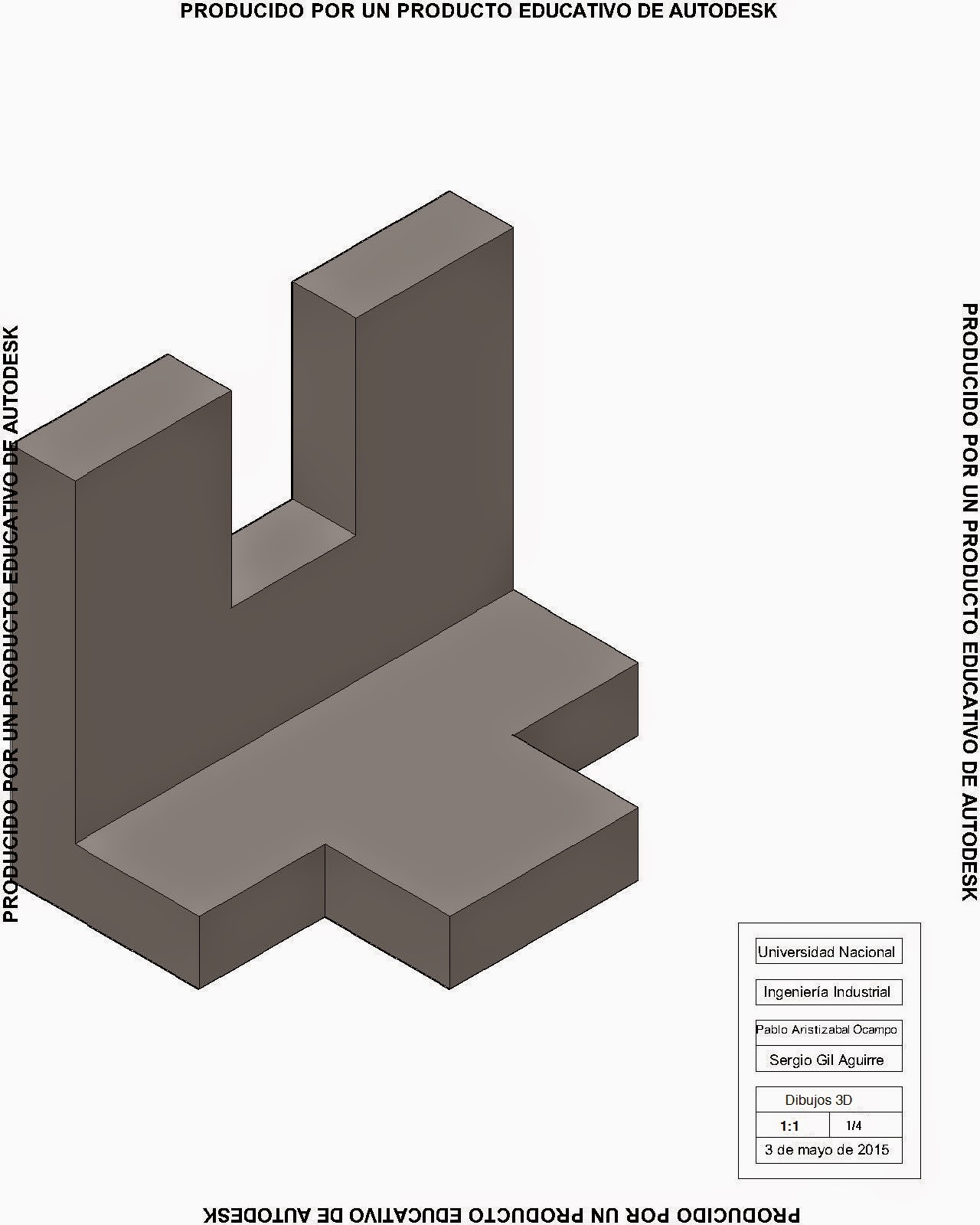 Expresion y Comunicacion! Dibujos a lapiz: Dibujo 25:Solido 1 en 3D