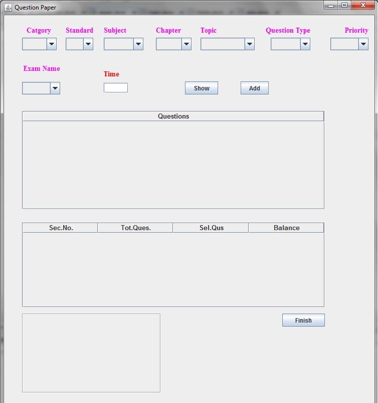 Core Java: Quick Question Paper Setter
