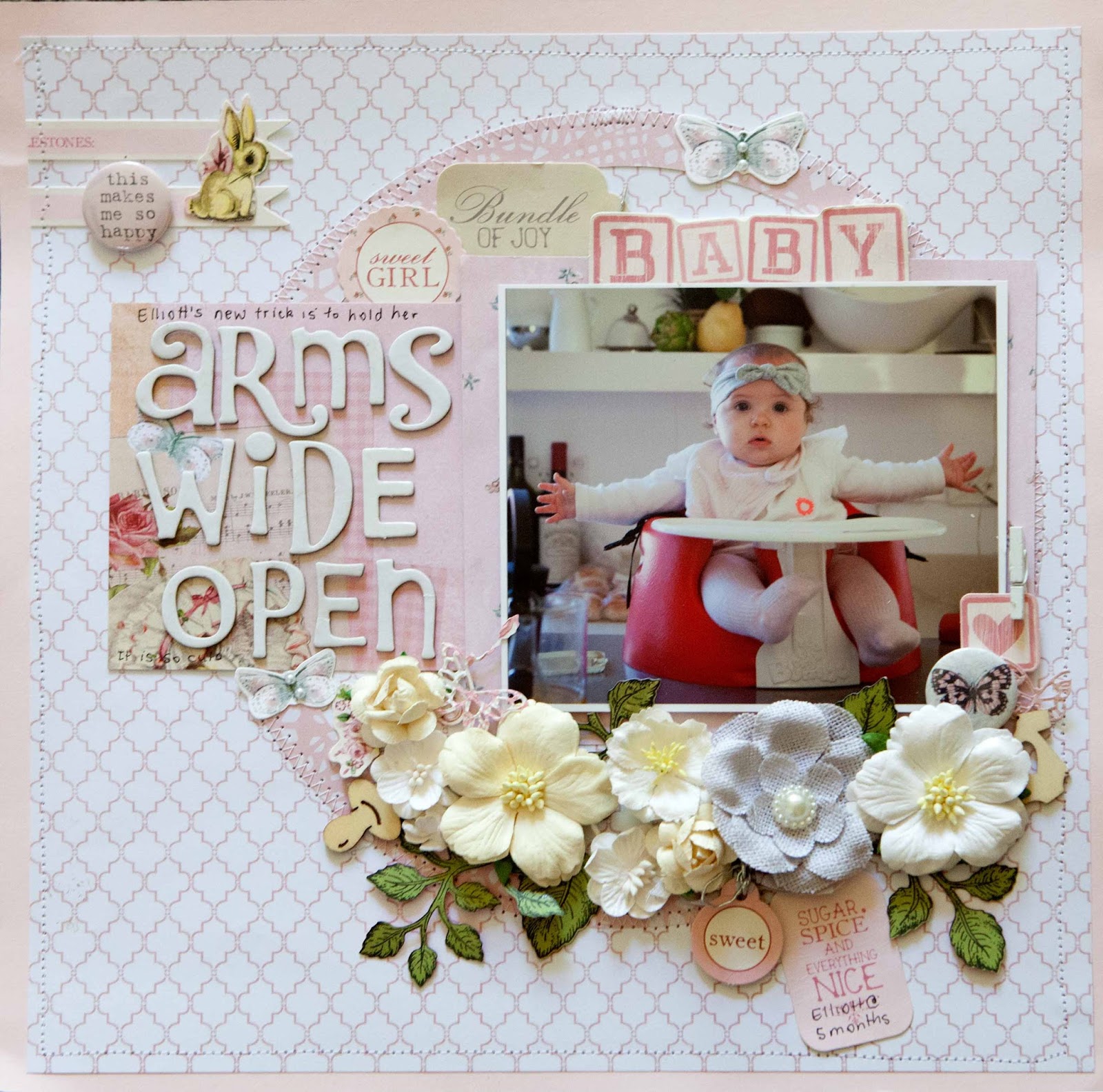 Creative Mayhem: Baby Layout using Kaisercraft "Peek A BOO' collection