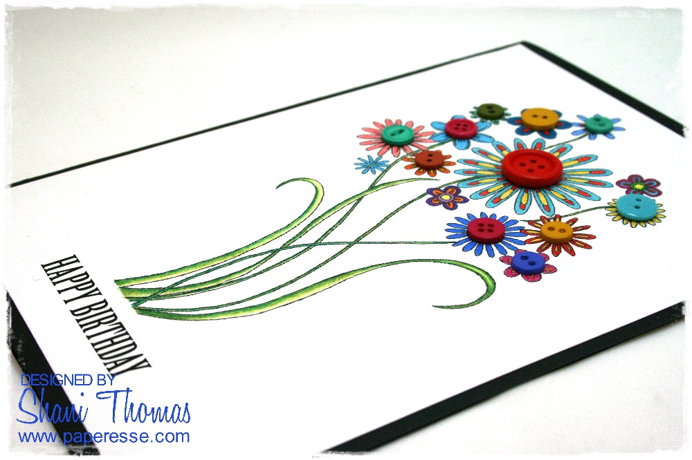 An easy to color digital stamp with impressive results and a button ...