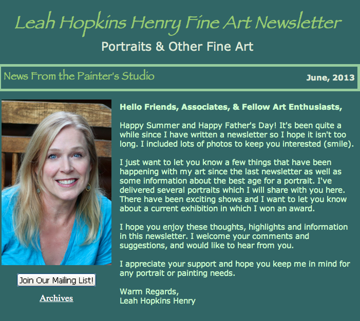 LEAH HOPKINS HENRY Portrait Artist