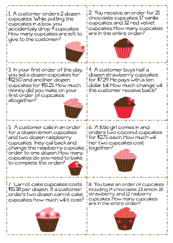 Third Grade Treasures: Cupcake Math
