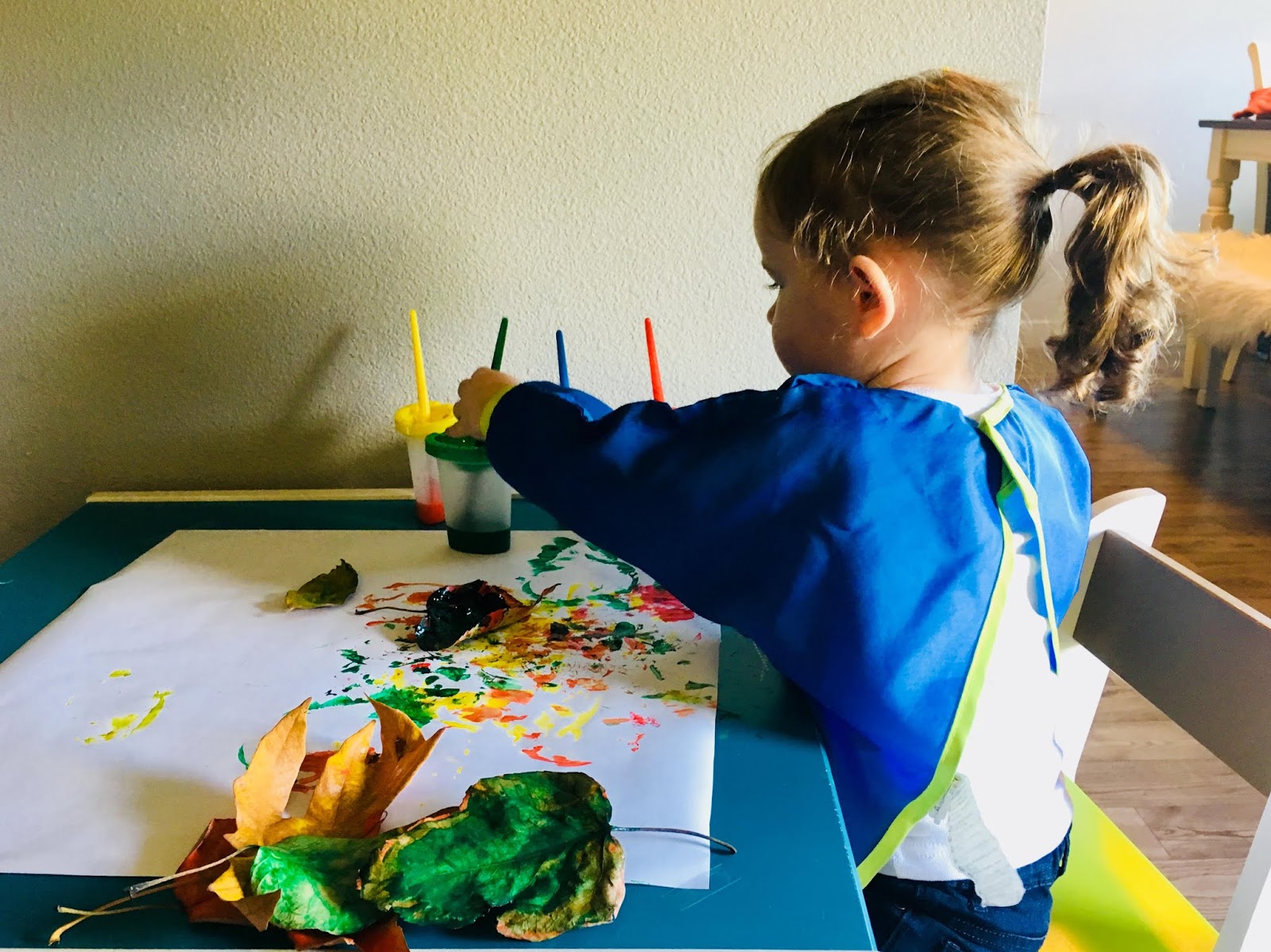 Montessori Fall Leaf Painting • Happy Homeschool Adventures