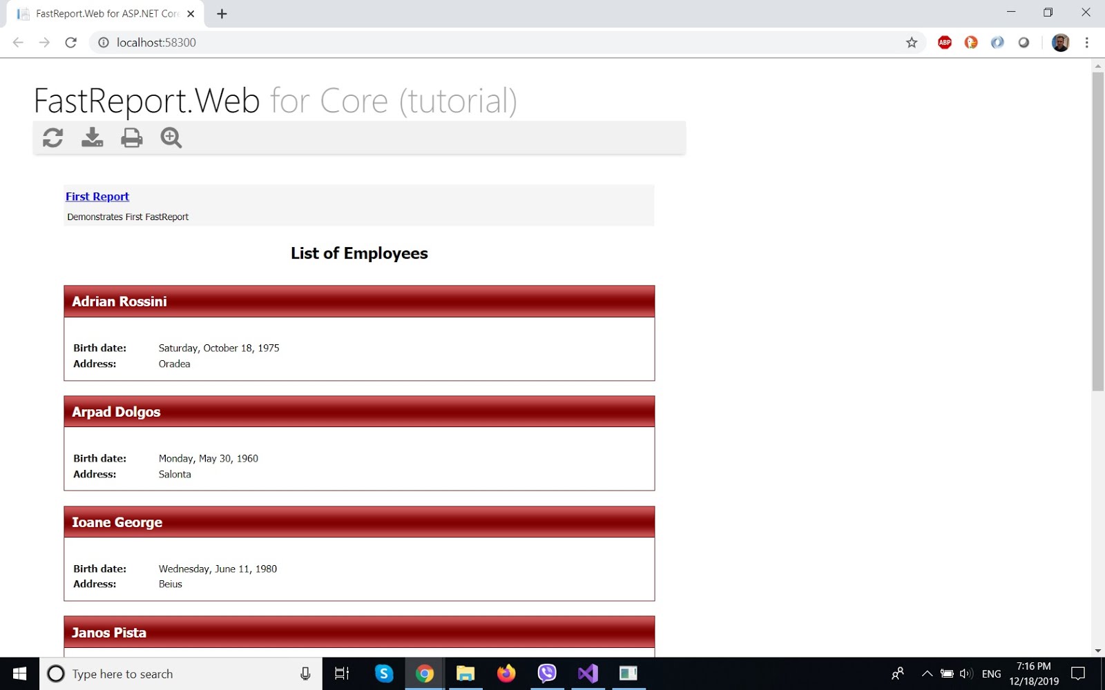 My Developer Journey Open Source Reporting Solution Fastreport Simple Demo With Net Core