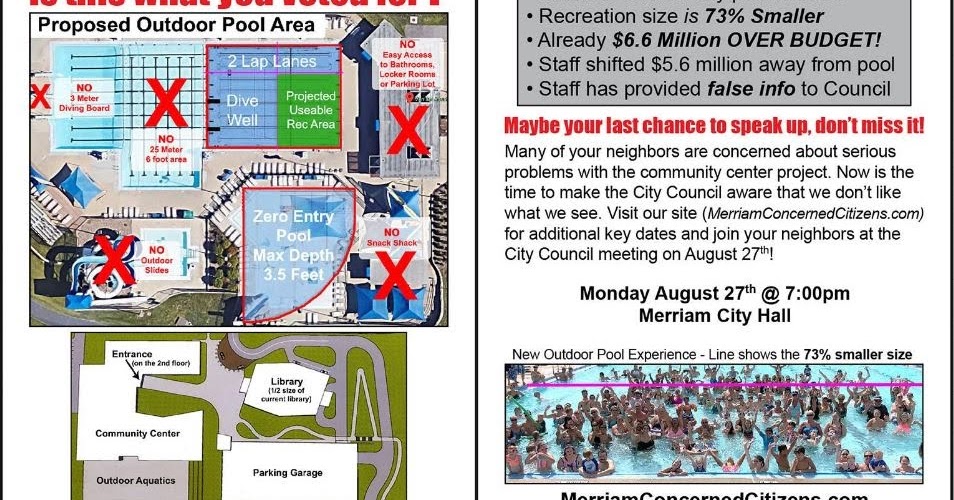 JOHNSON COUNTY RESIDENTS PROTEST MERRIAM POOL BAIT & SWITCH!!!