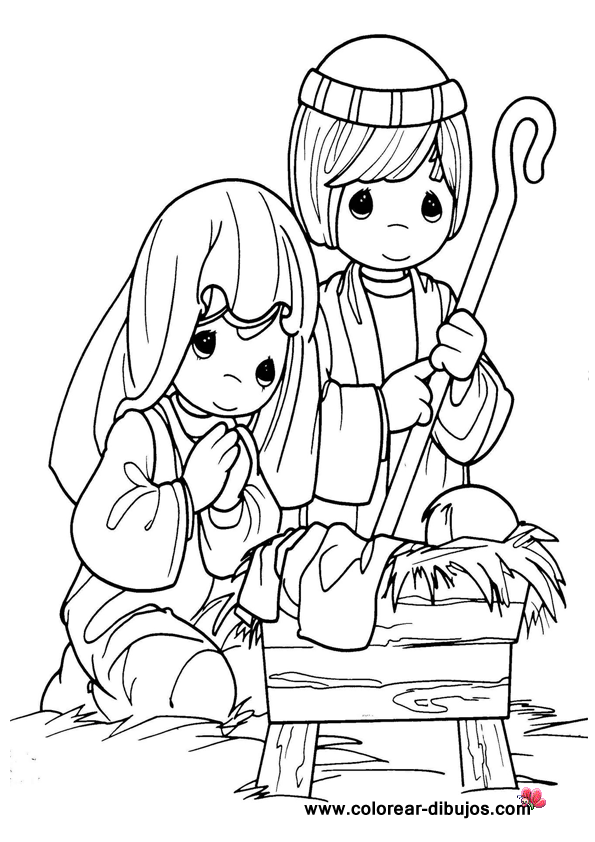 Nacimiento de Jesus para colorear ~ Dibujos Cristianos Para Colorear
