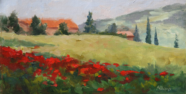Sharon Lynn Williams' Art Blog: "Poppy Heaven -Val D'Orcia" plein air ...