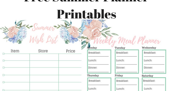 Free Summer Planner Printables | Home Chic Club: Free Summer Planner ...