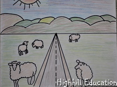 Highhill Homeschool: One Point Perspective Art Project for Kids
