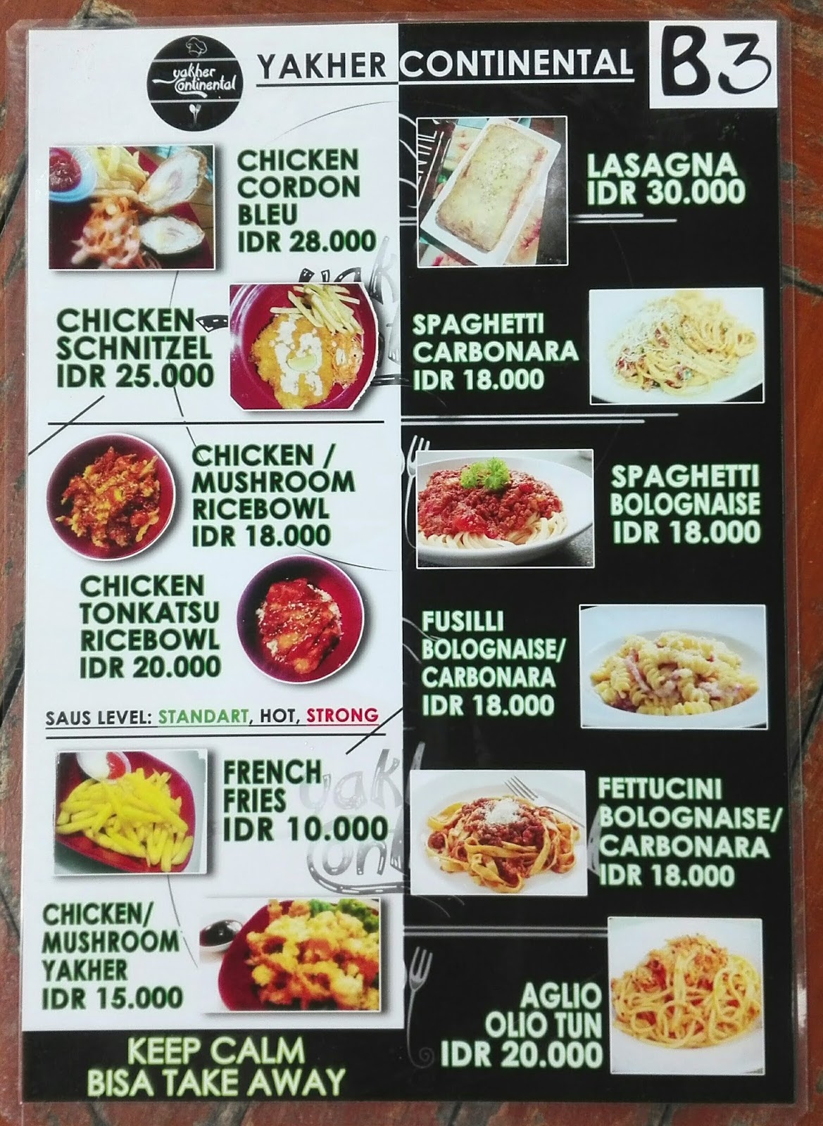 Daftar harga dan menu makanan di dapur kayu manis condet - Rinjani F&B