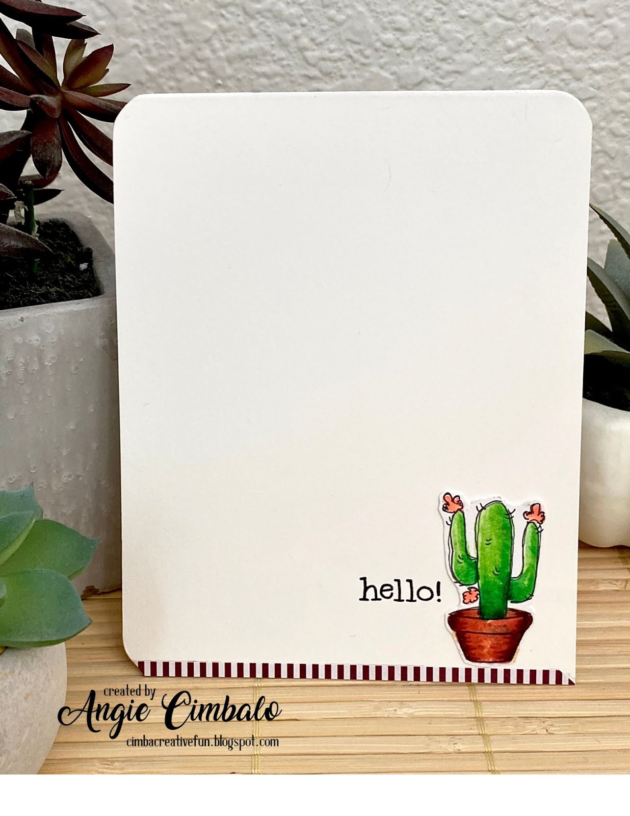 Cimbacreativefun: Clean and Simple "Hello" Cactus Cards