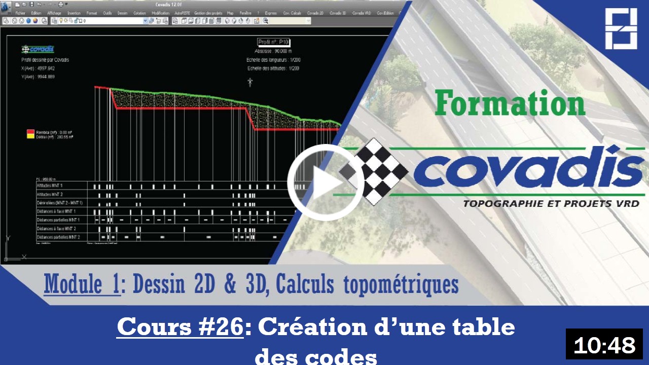 Formation Covadis : Création d’une Table de Codes