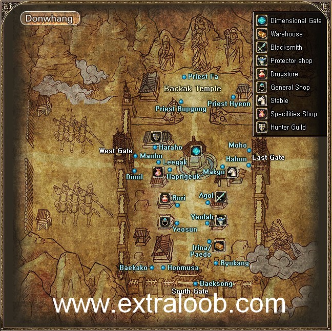 Silkroad Online: Npc haritası