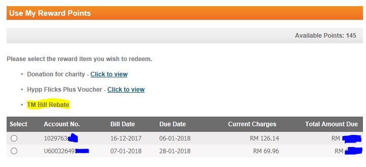 Guna Points TM Reward Untuk Bayar Bil TM - Cahaya Hayati