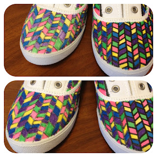 Eat, Breathe, Create. Repeat Daily.: DIY Herringbone Pattern Sneakers