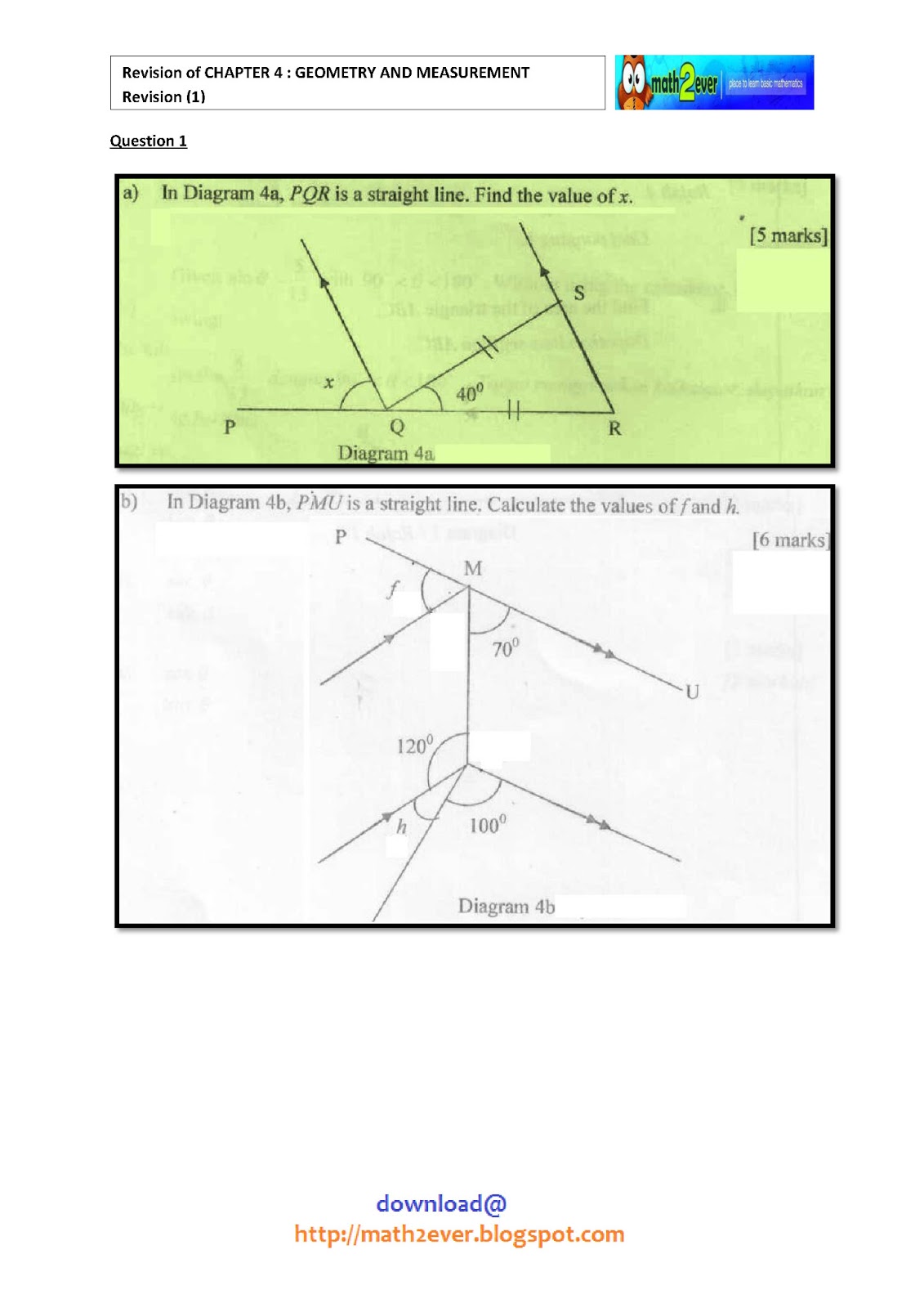 GEOMETRY and MEASUREMENT : Revision 1 - Engineering Mathematics 1 ...