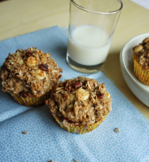comida de quinta: muffin integral com coco queimado, pecãs e chocolate ...