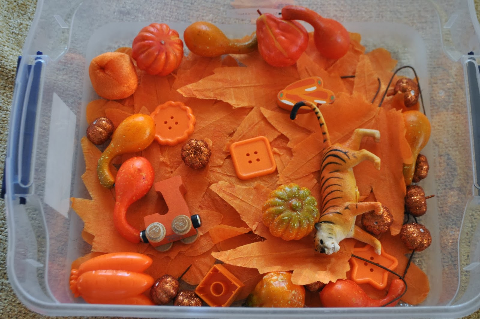 Minding Monkeys: Orange Week Sensory Bin