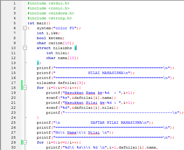 Struktur dan Pencarian serta Contoh Programnya dalam Bahasa C
