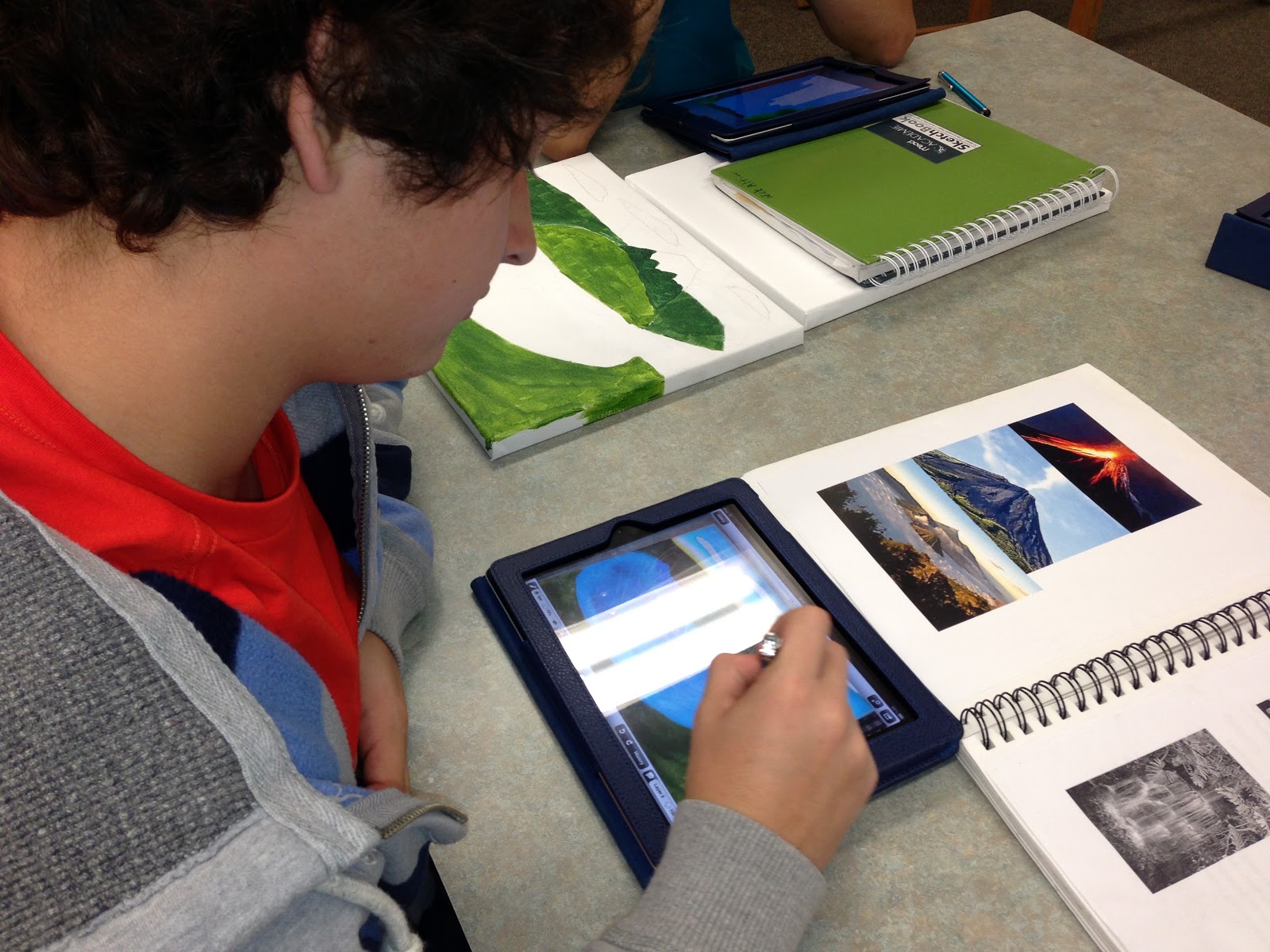 Art of Apex High School: More...Landscape Paintings on the iPads