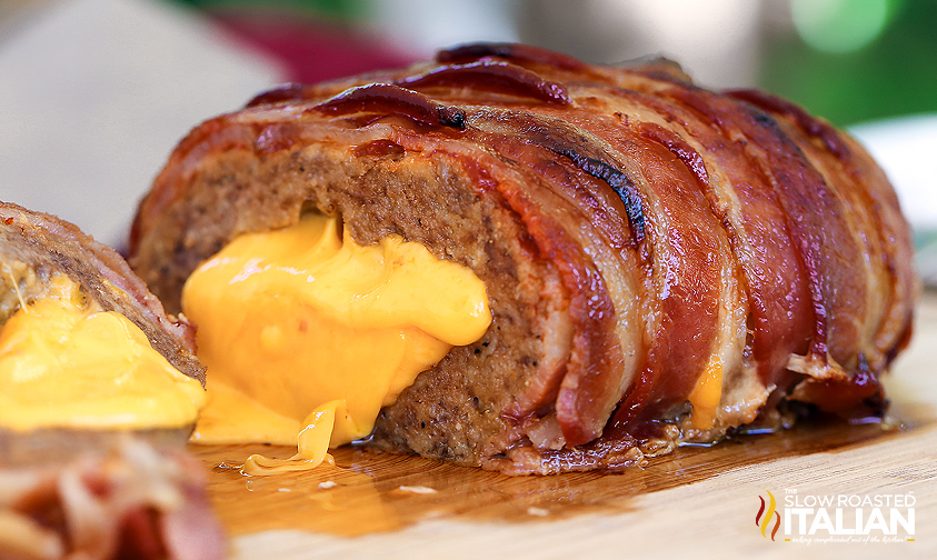 Italian Food Bacon Double Cheeseburger Stuffed Meatloaf