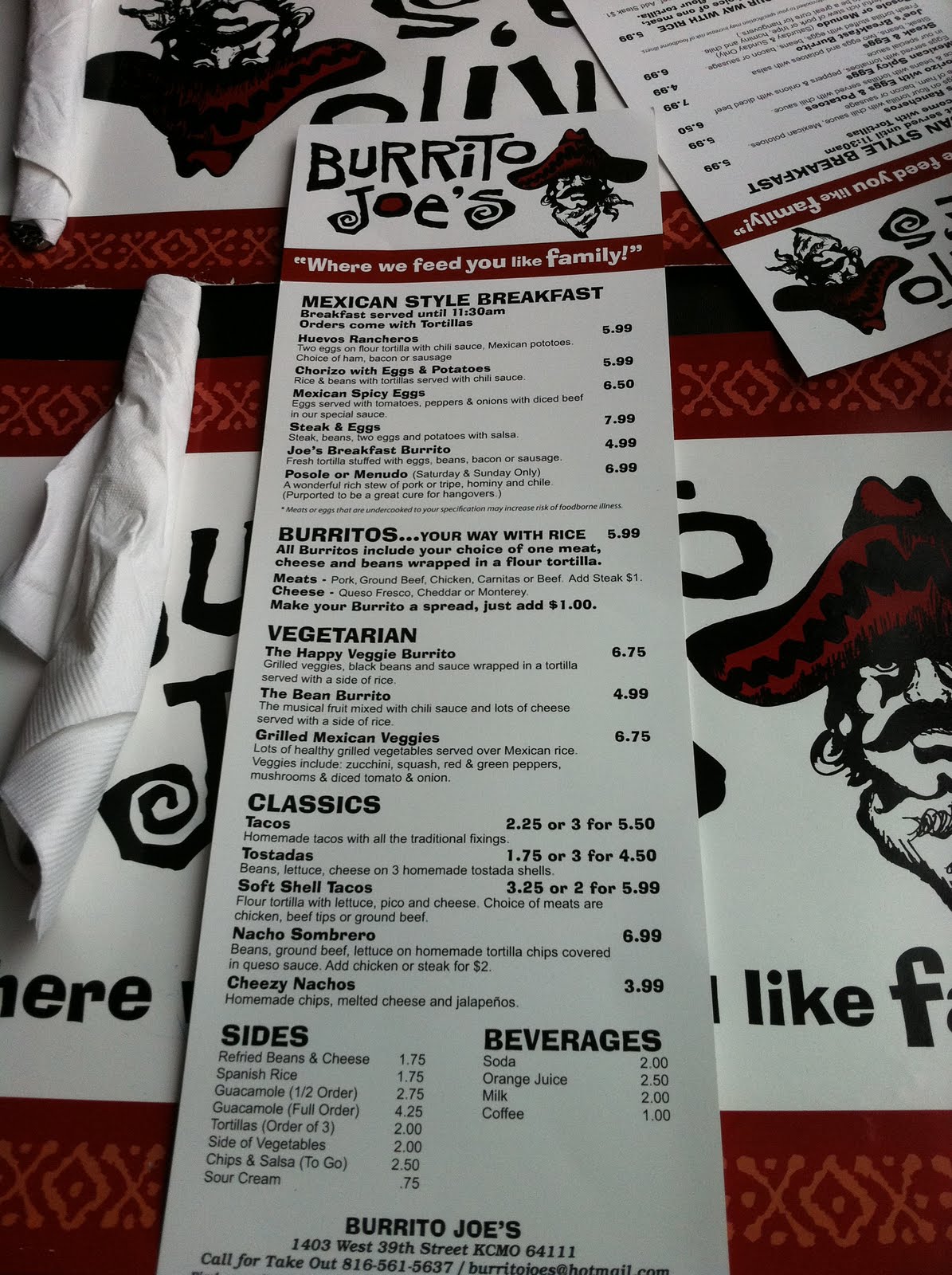 KC Napkins: A Food Rag: Burrito Joe's Moves In on 39th