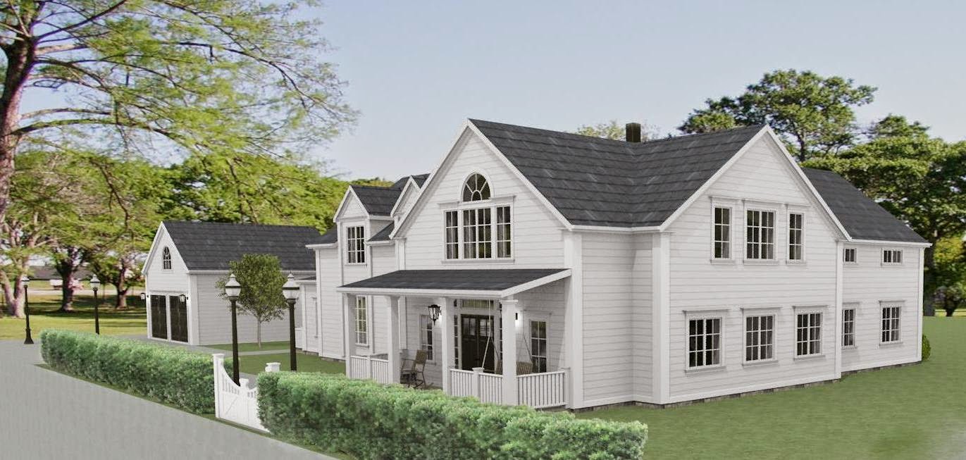 Den Vita Drömgården: 1,5 plans New England hus ritat för kund