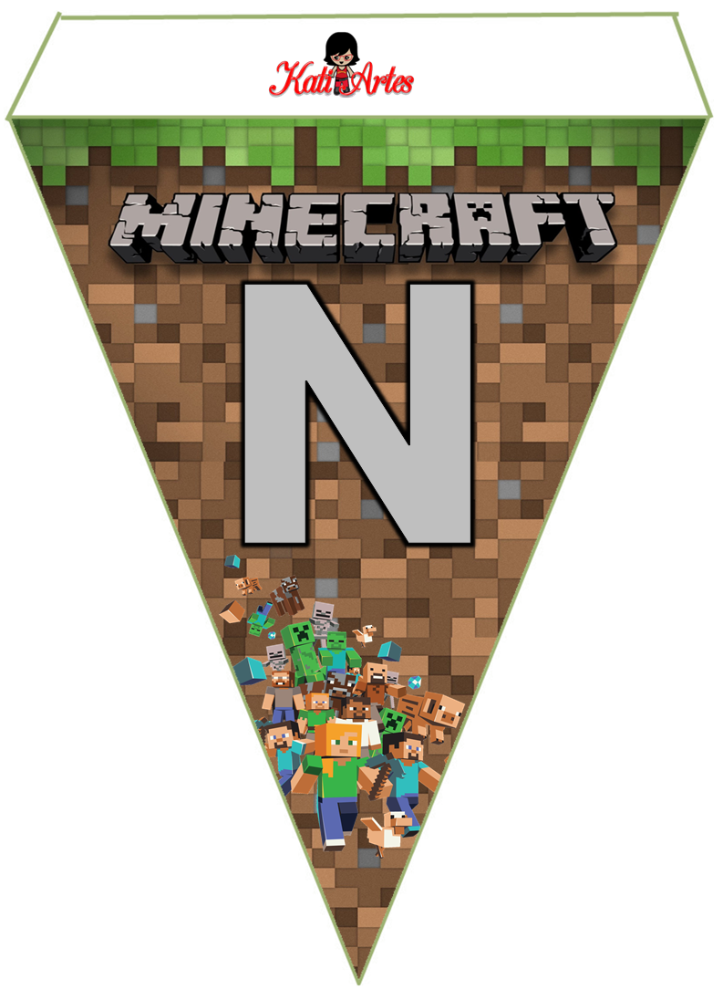 Abecedario Banderines de Minecraft para Imprimir Gratis. Alphabet ...
