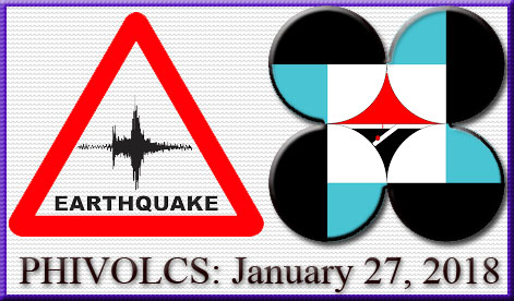 PHIVOLCS earthquake information issued 27 January 2018. - PH Trending
