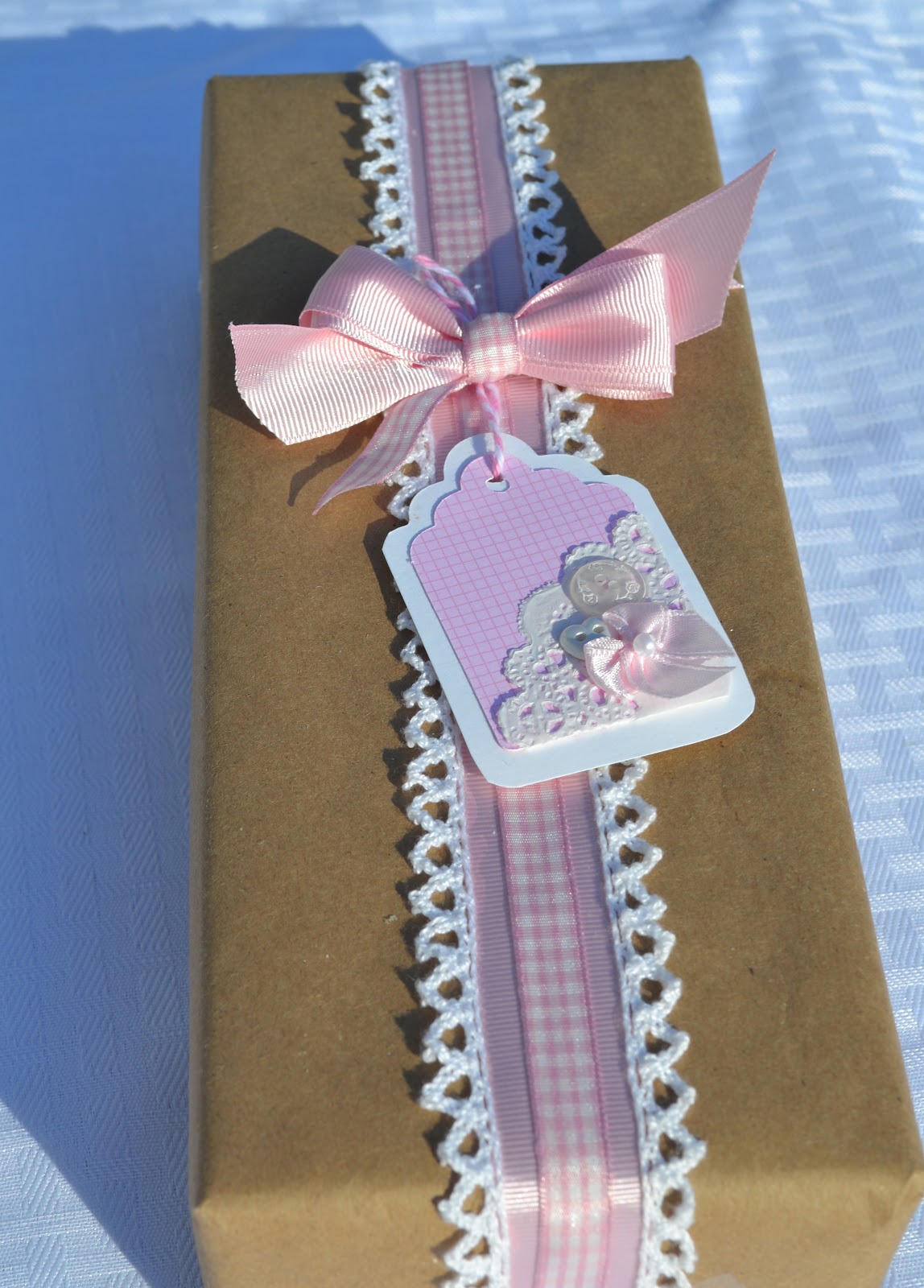 Baby Shower Gift Wrap - Corner of Plaid and Paisley