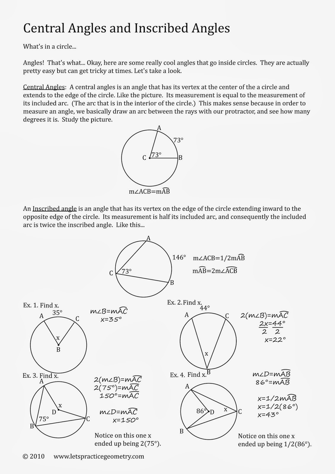 Geometry 101: Inscribed and Central Angles in Circles