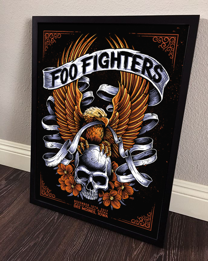 INSIDE THE ROCK POSTER FRAME BLOG: Foo Fighters Des Moine Print Be ...