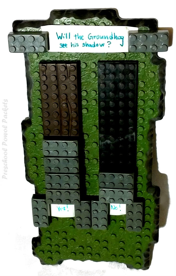LEGO or Mega Blok Groundhog Day Graphing | Preschool Powol Packets