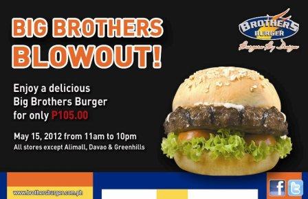 Manila Shopper: Big Brothers Burger Blowout Promo - May 15, 2012