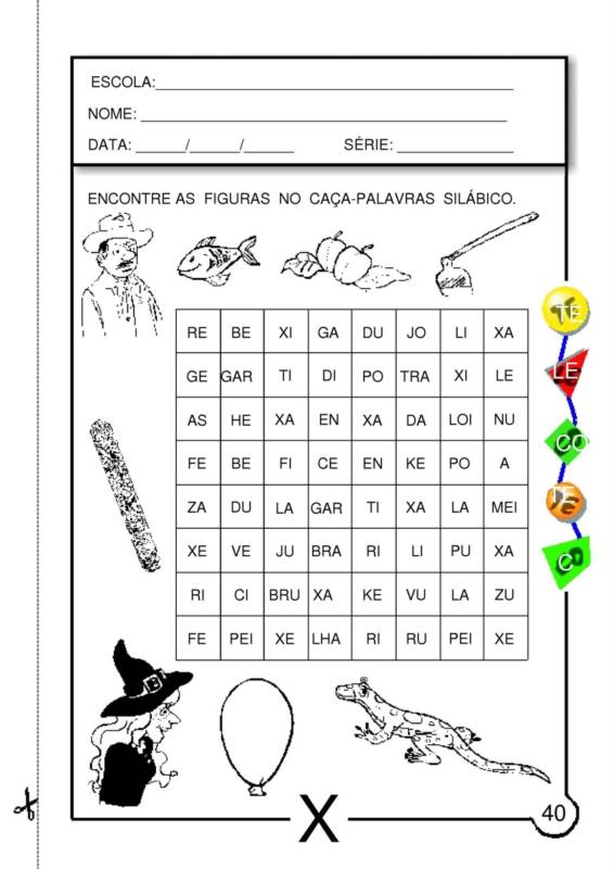 ENSINANDO E APRENDENDO COM A PROFª ANA ALICE: ATIVIDADES COM A LETRA X