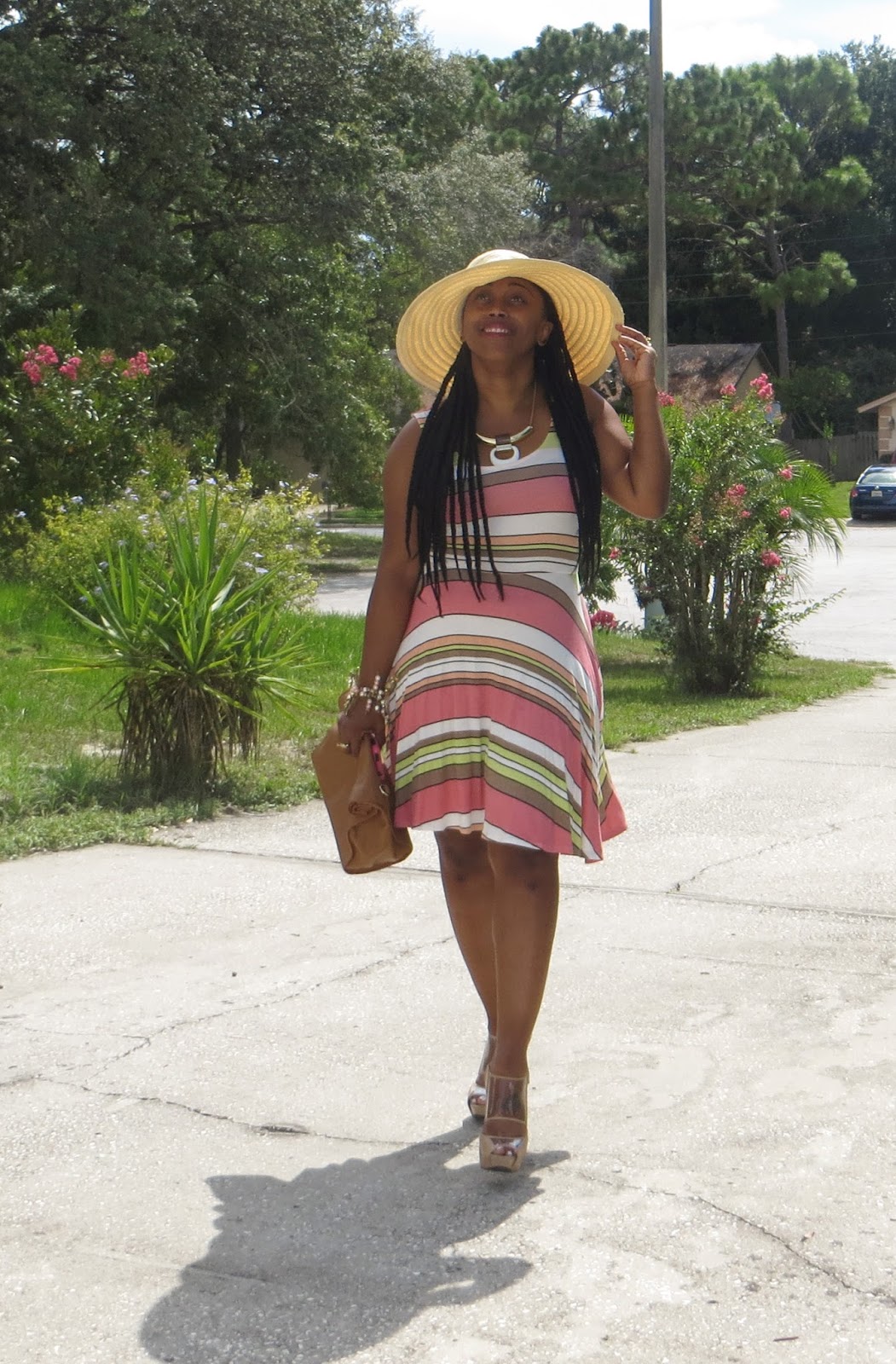 Oufit: Sundress, Sun Hat, and Suntan