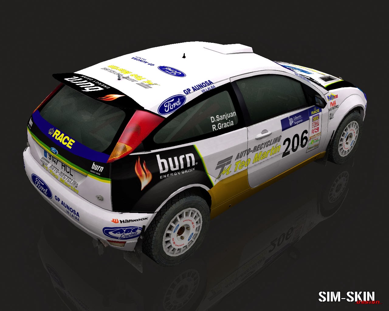 SIM-SKIN design: Ford Focus WRC RS 01 - Rubén Gracia - Rallye Baja ...