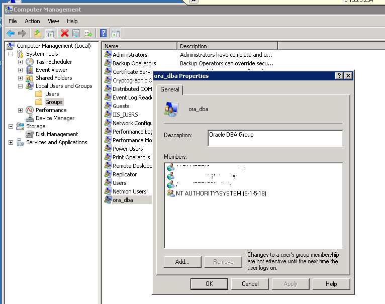 DBA Drive: User on Windows ORA-01031 Unable to connect "sys / as sysdba"