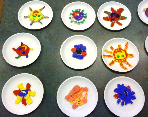 Lakeview Art Enrichment: Painted Clay Suns