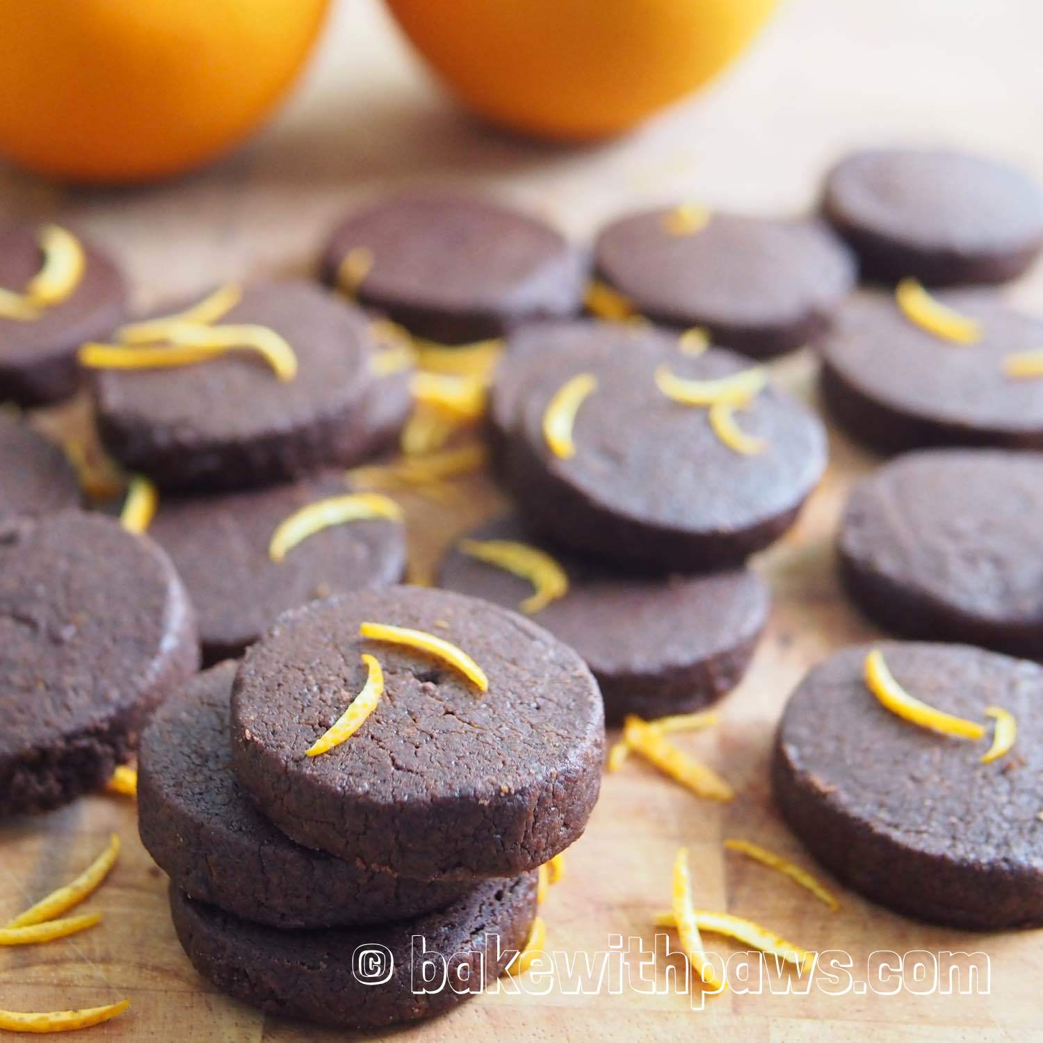 Chocolate Orange Shortbread Cookies - BAKE WITH PAWS