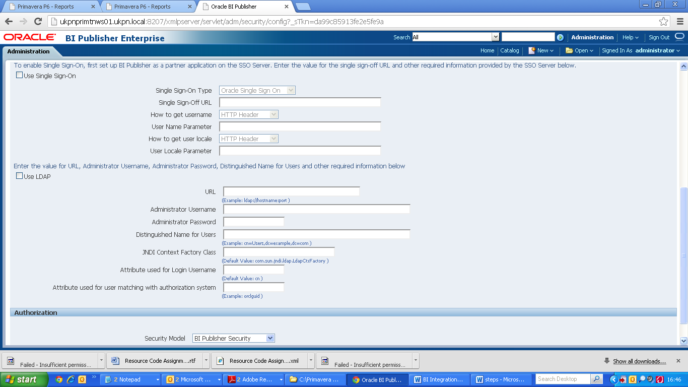 ITCONNECT: Primavera and BI Publisher Integration Guide
