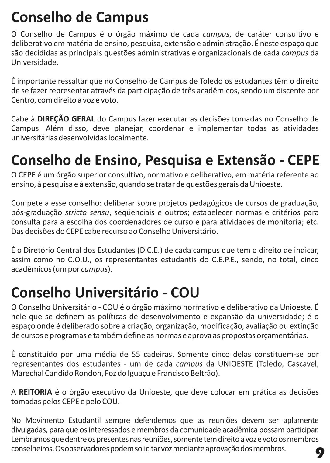 [DCE UNIOESTE/Toledo]: Manual do Calouro 2012