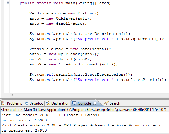 Mi granito de java: Decorator