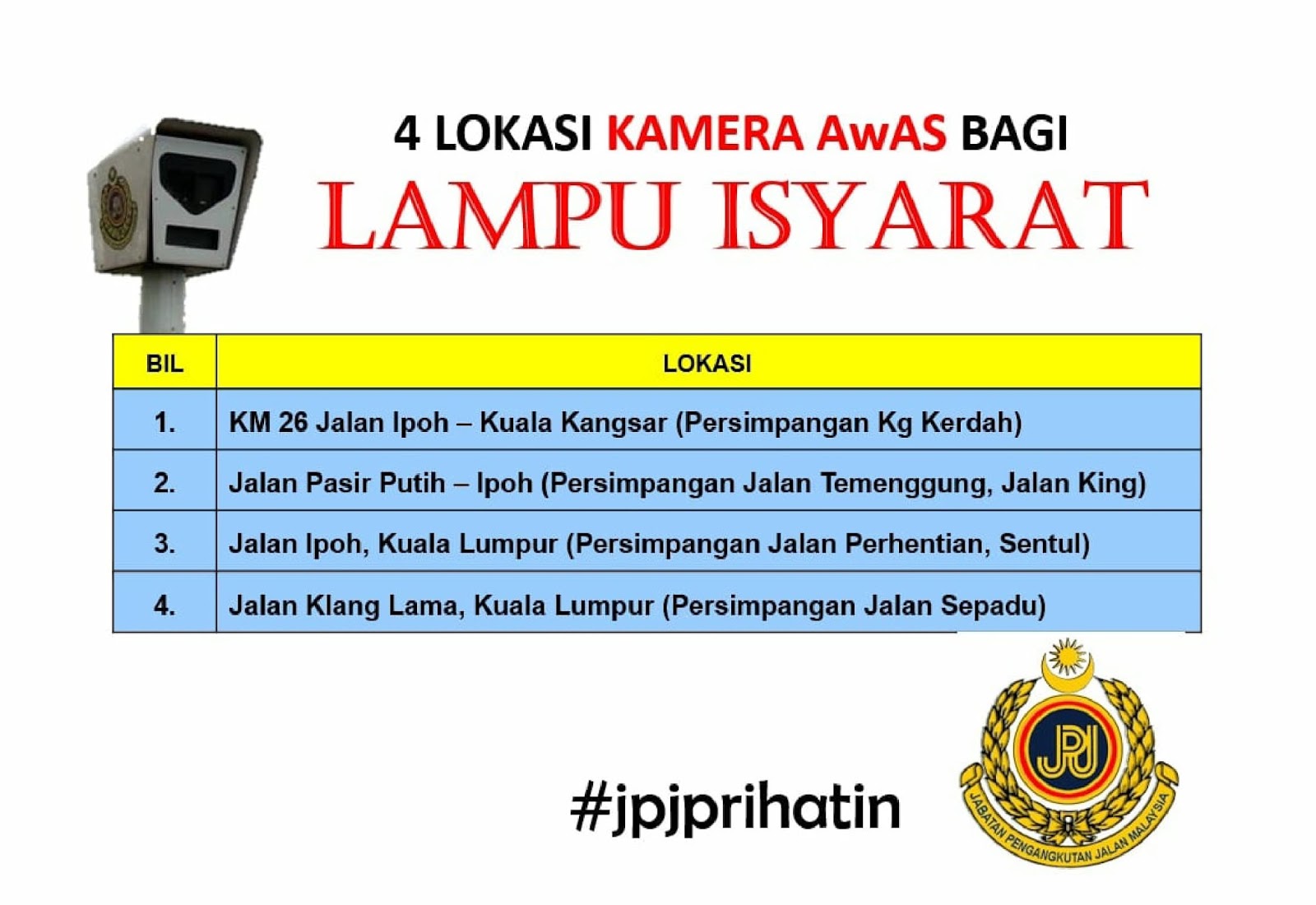 JPJ【21个地点】安装电眼取缔违规人士！不要中Saman 就要注意了！ - Leesharing