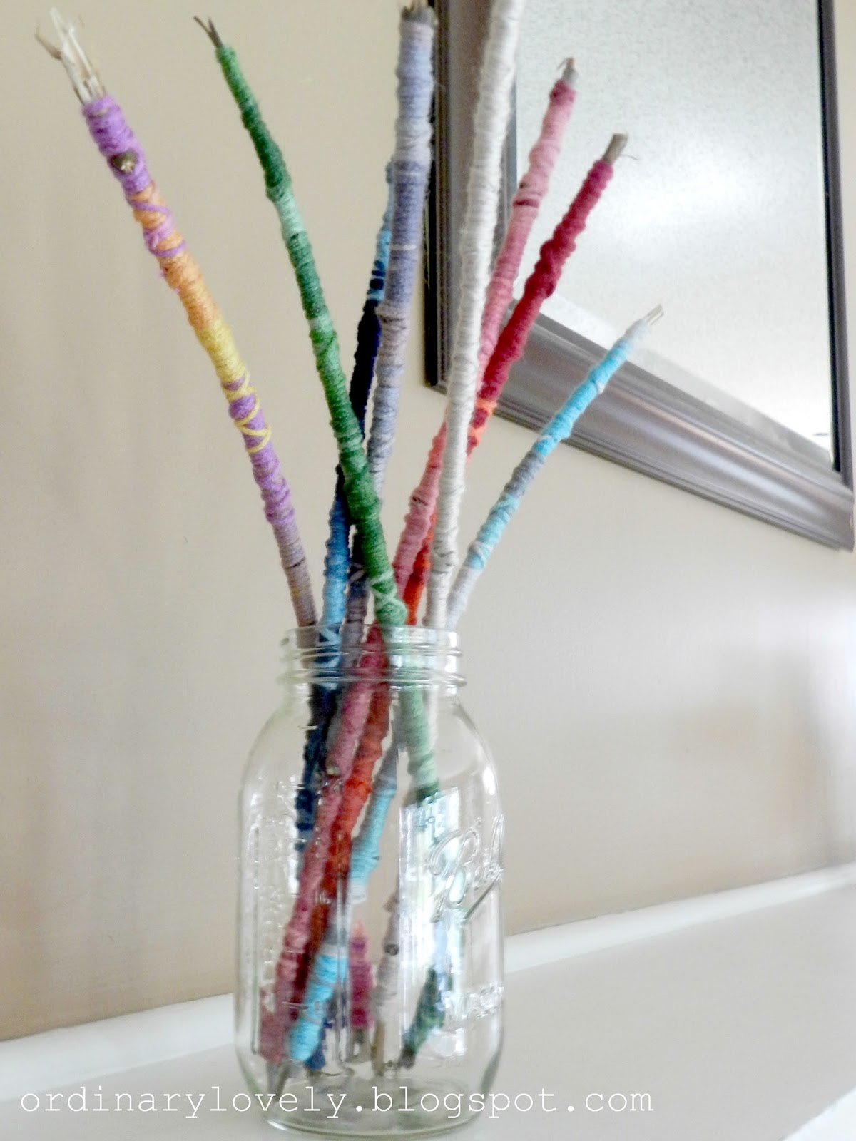 Ordinary Lovely: Yarn-Wrapped Sticks (easy. peasy. colorful. pretty.)
