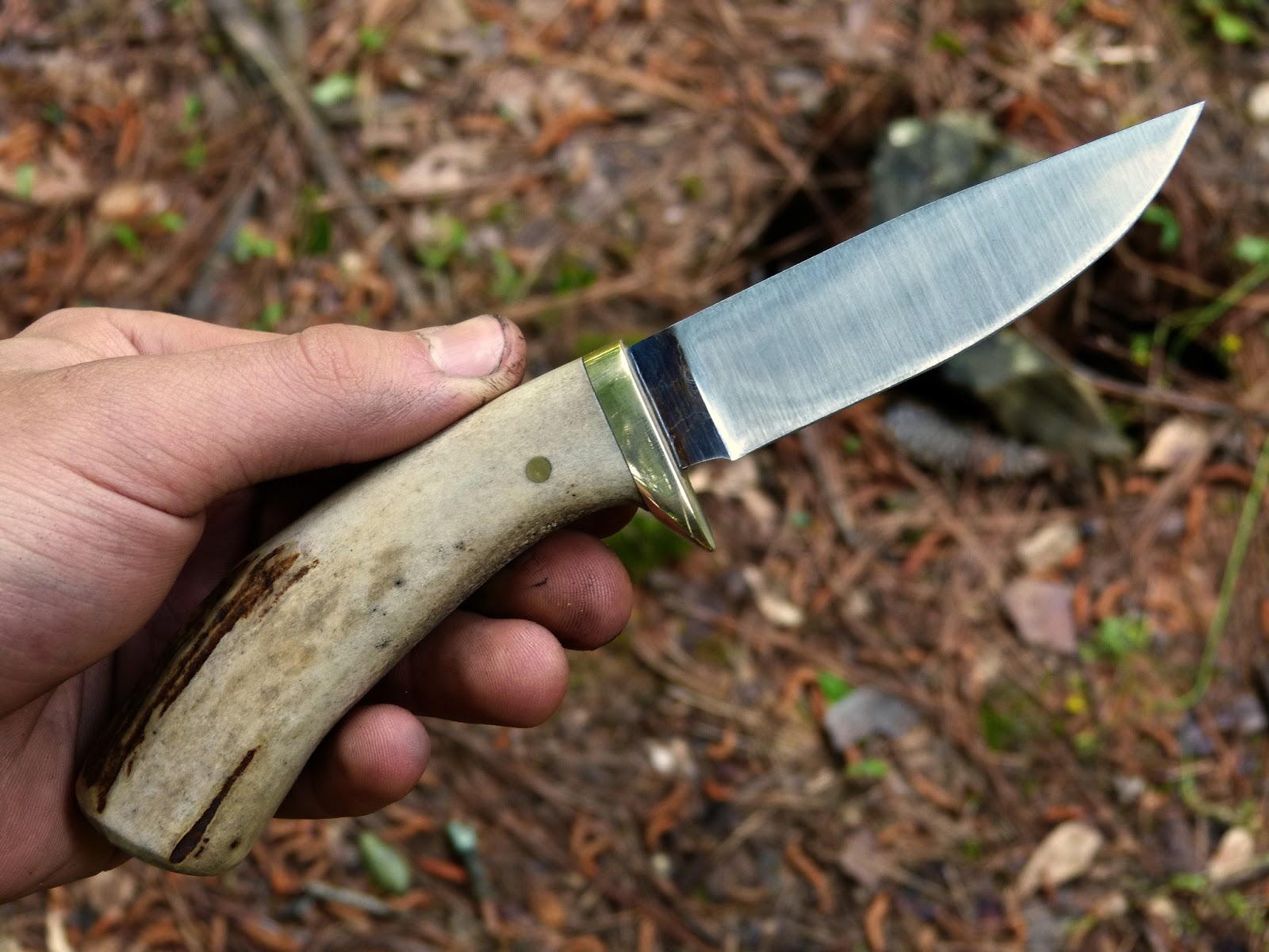 Here is a antler handle knife i made today : r/knifemaking